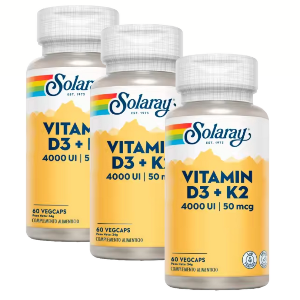 Solaray Vitamina D3 K2 60 u Pack x3–Logiservice Farma
